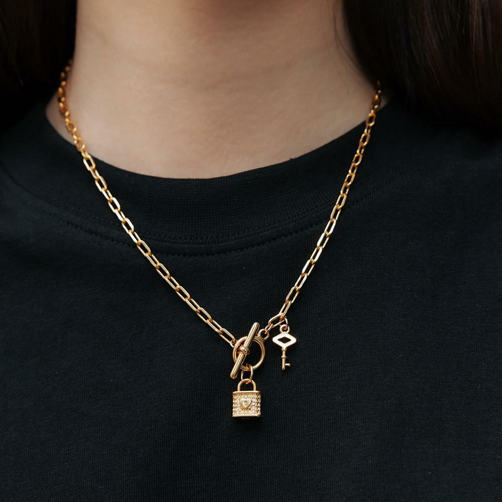 [주말특가][빈티지헐리우드]Porte Key Love Lock Necklace_VH2379NE002B - 하고