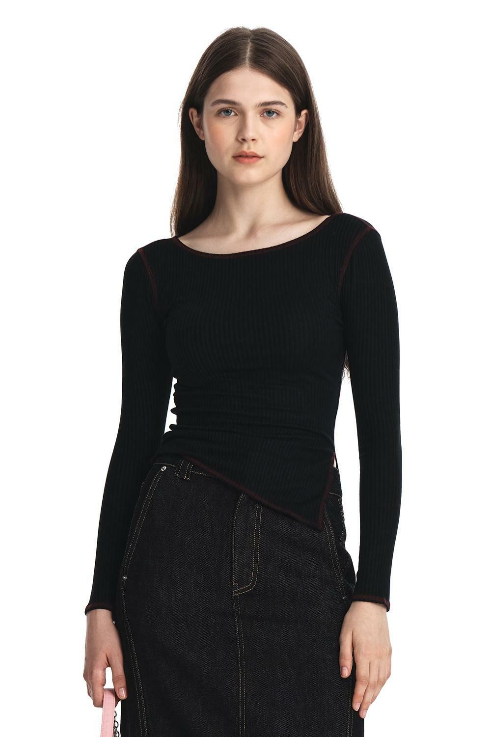 Bey Slit Tee (Black) - HAGO(하고)