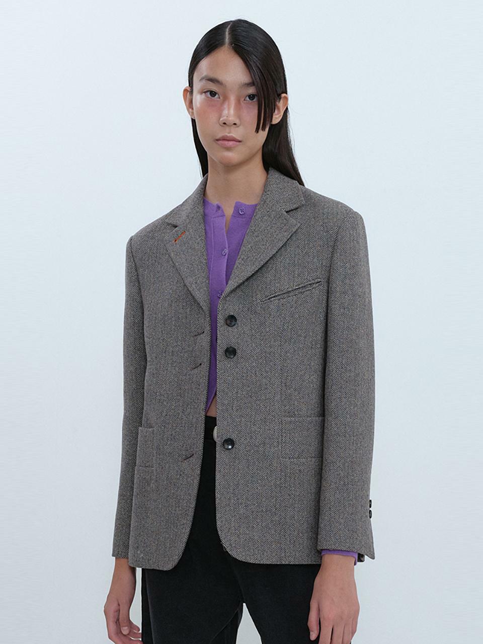 HERRINGBONE JACKET_LIGHT BROWN - HAGO(하고)