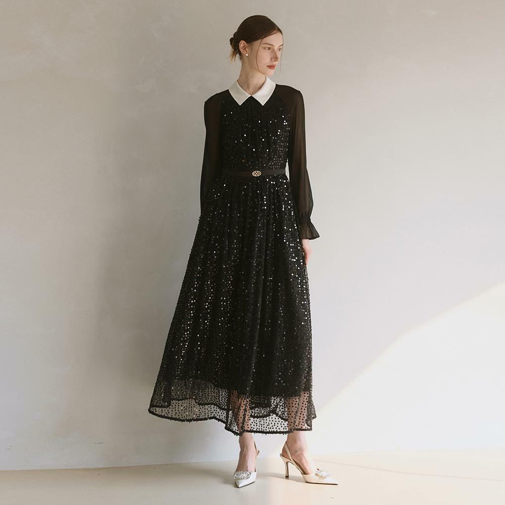 Qebhet / Sequin Belt Dress - HAGO(하고)