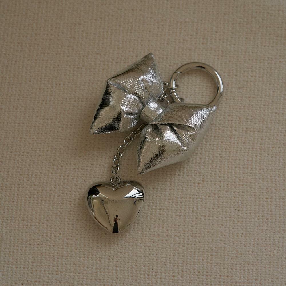 Heart Ribbon Keyring_Silver - 하고(HAGO)