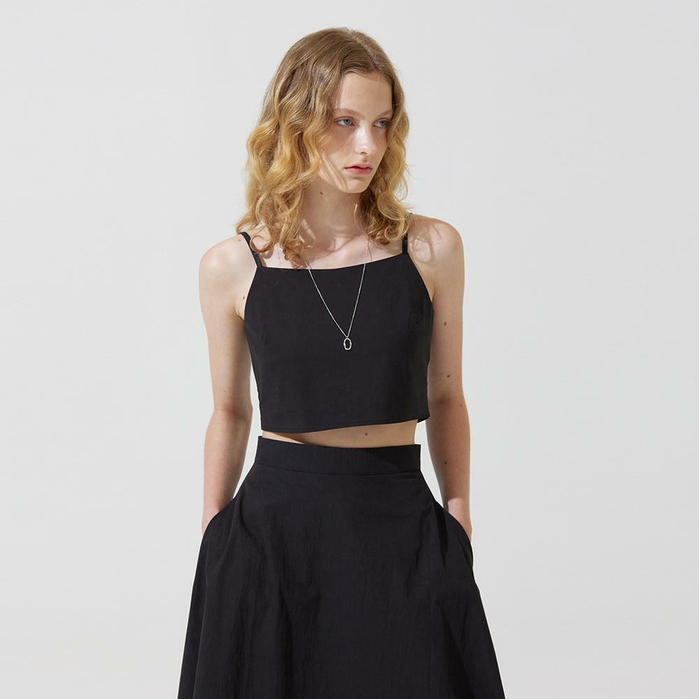 Jatty top layered sleeveless - black - HAGO(하고)