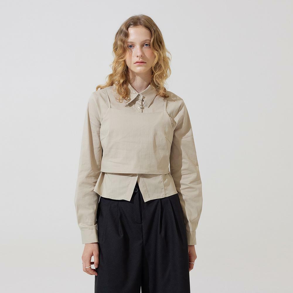 Jatty top layered sleeveless - natural - HAGO(하고)