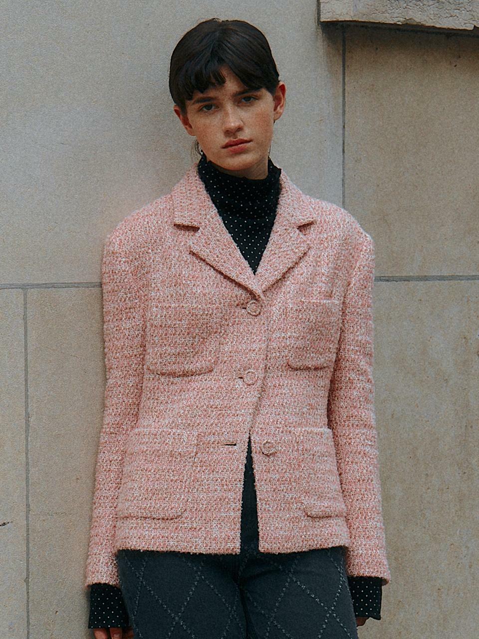 Three-Button Tweed Single Jacket VC2399JK003M - HAGO(하고)