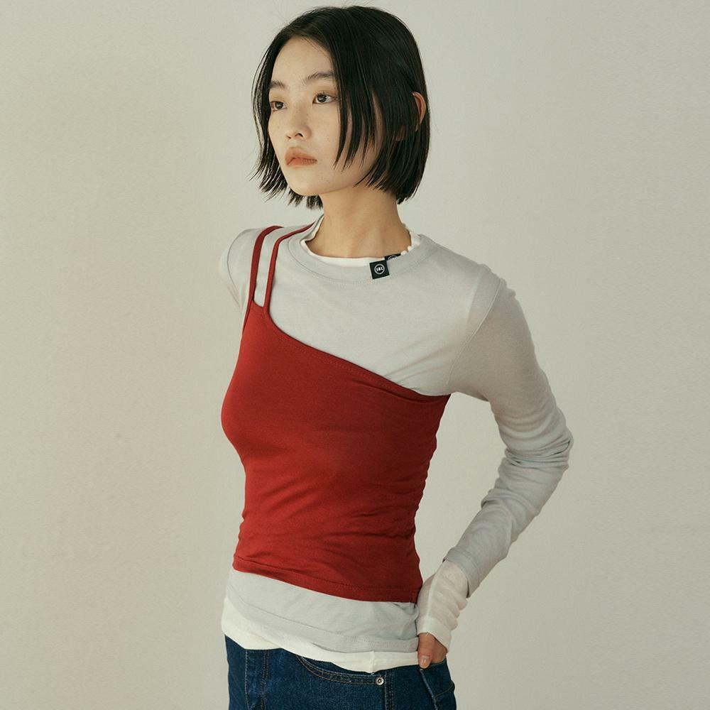 FEL CROSS LINE SLEEVELESS RED - HAGO(하고)