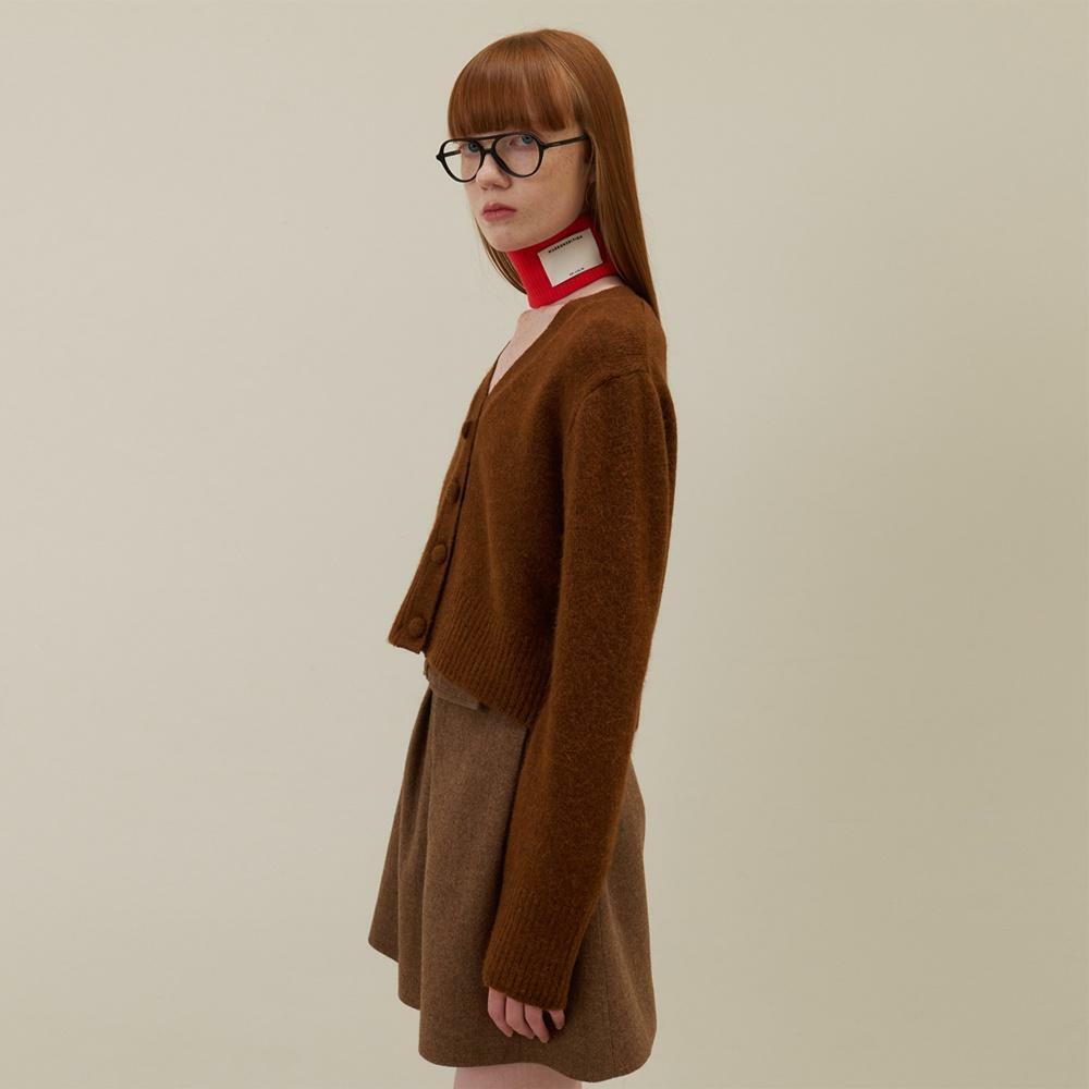 23 Fall_ Burnt Sienna Cropped Cardigan - HAGO(하고)