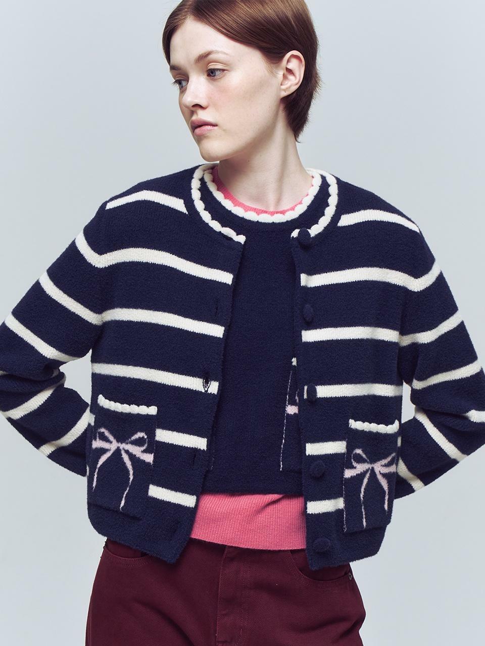 Emma Ribbon Pocket Knit Cardigan VC2399CD005M - HAGO(하고)