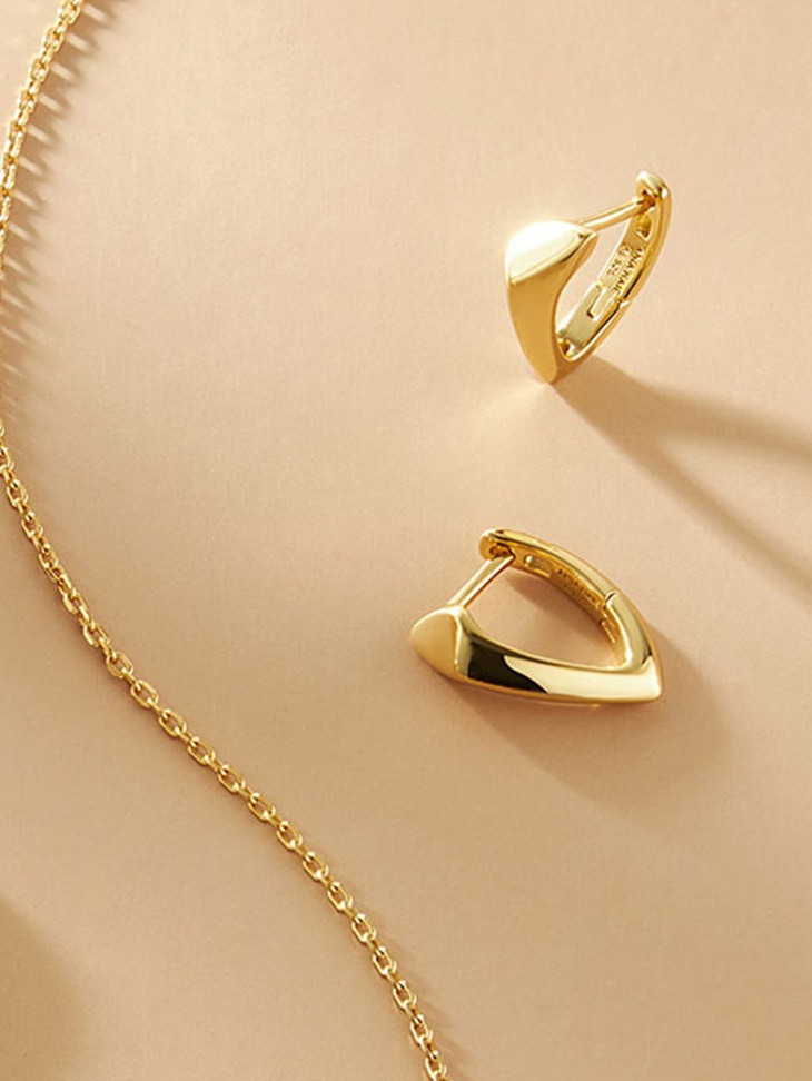 어로우 허기 후프 925 실버 링 귀걸이 E049-06G - 하고(HAGO)