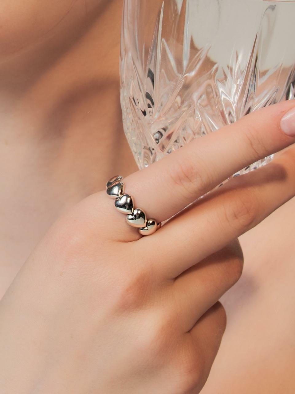 [채수빈,하이키 리이나,김예원,소유,송해나 착용]silver leaf heart ring - HAGO(하고)