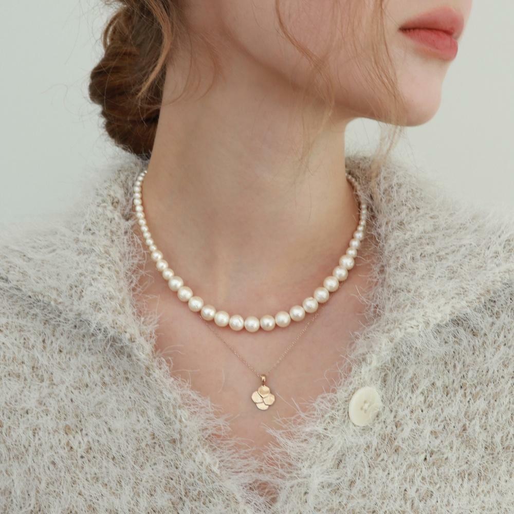 The Fluffy Silver Necklace (platinum gold plated) - HAGO(하고)