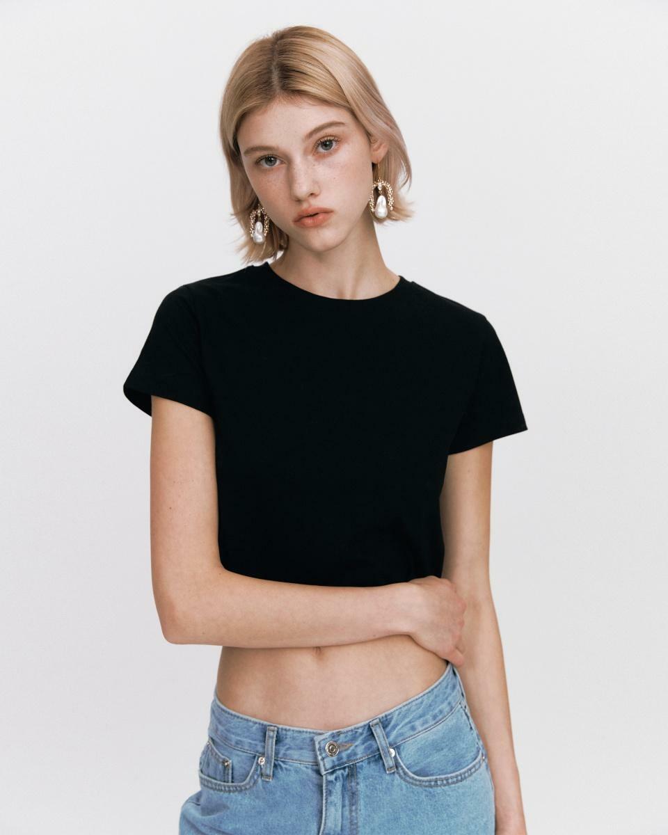 Basic Cotton T-shirts [BLACK] - HAGO(하고)