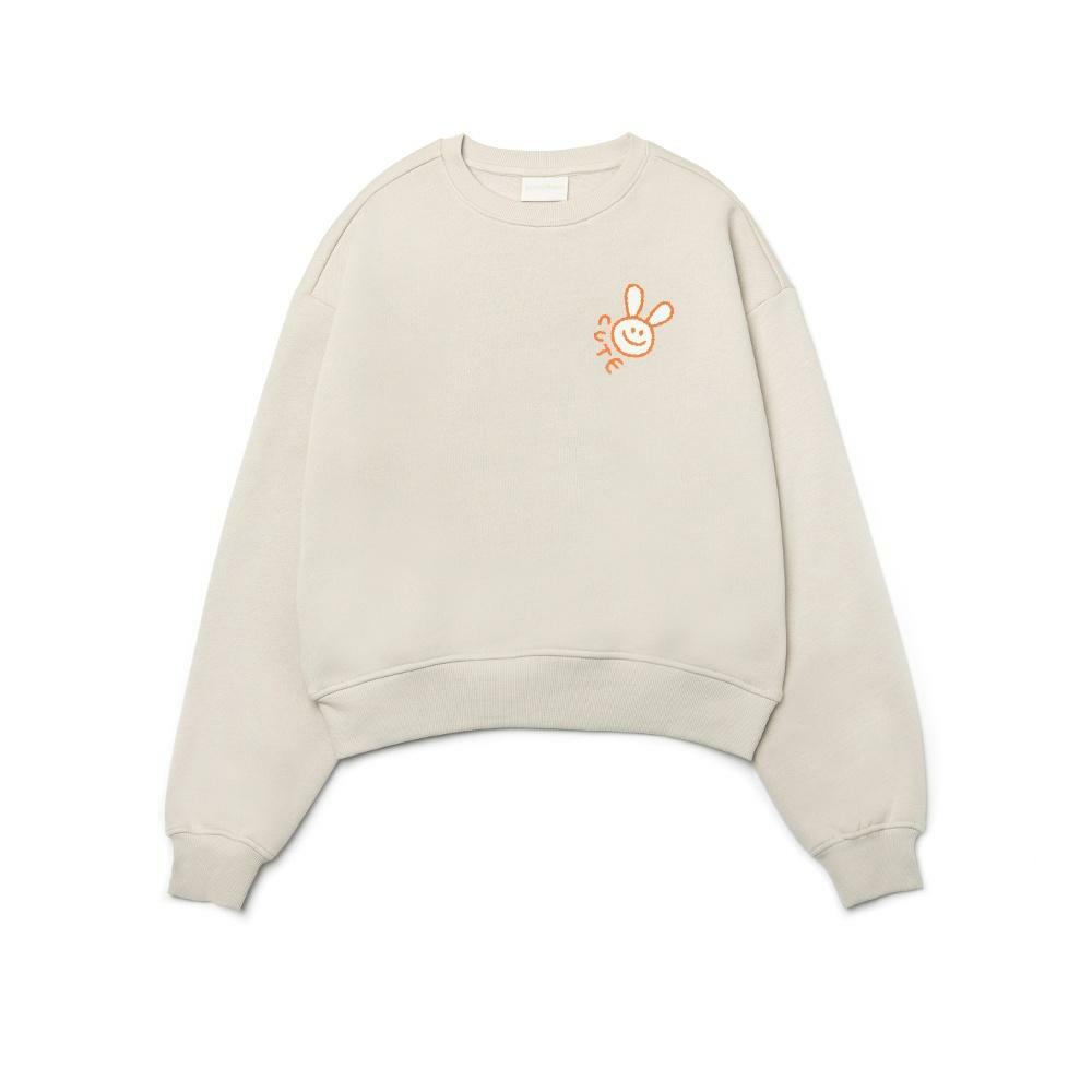 [기모 옵션] Smiling Rabbit Sweat Shirts [GREIGE] - HAGO(하고)