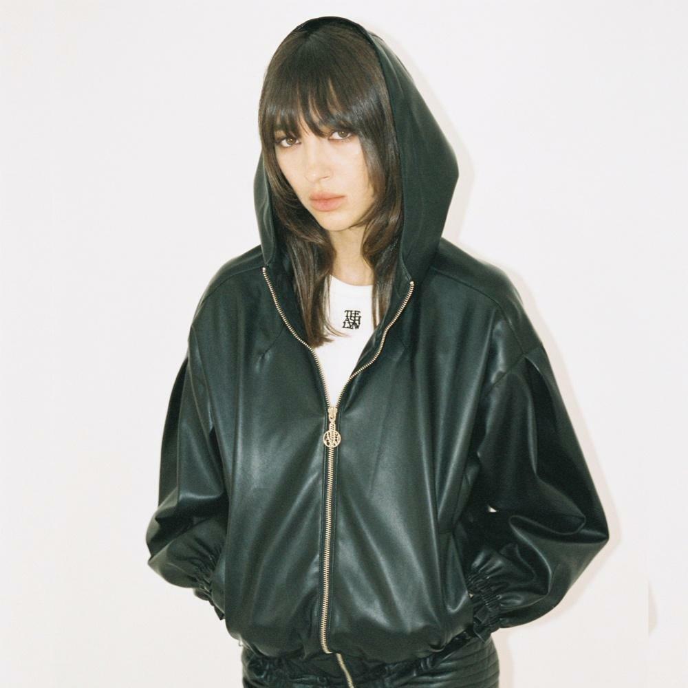 SANDRA HOODED LEATHER JACKET - HAGO(하고)