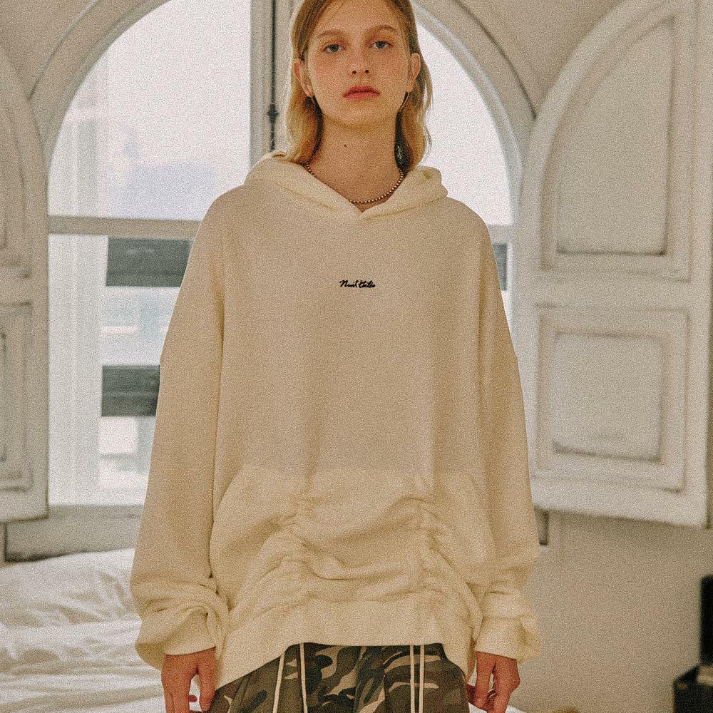 STRING OVER FIT HOODIE CREAM - HAGO(하고)