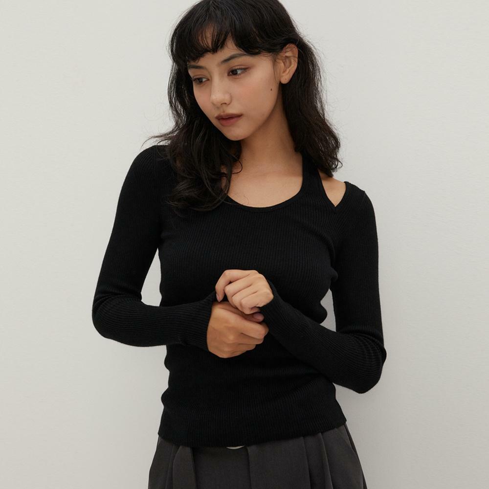 Cut Work Sweater Black - HAGO(하고)