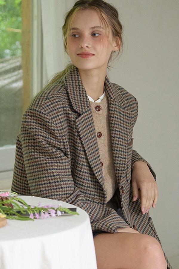 CLASSIC WOOL CHECK JACKET - HAGO(하고)