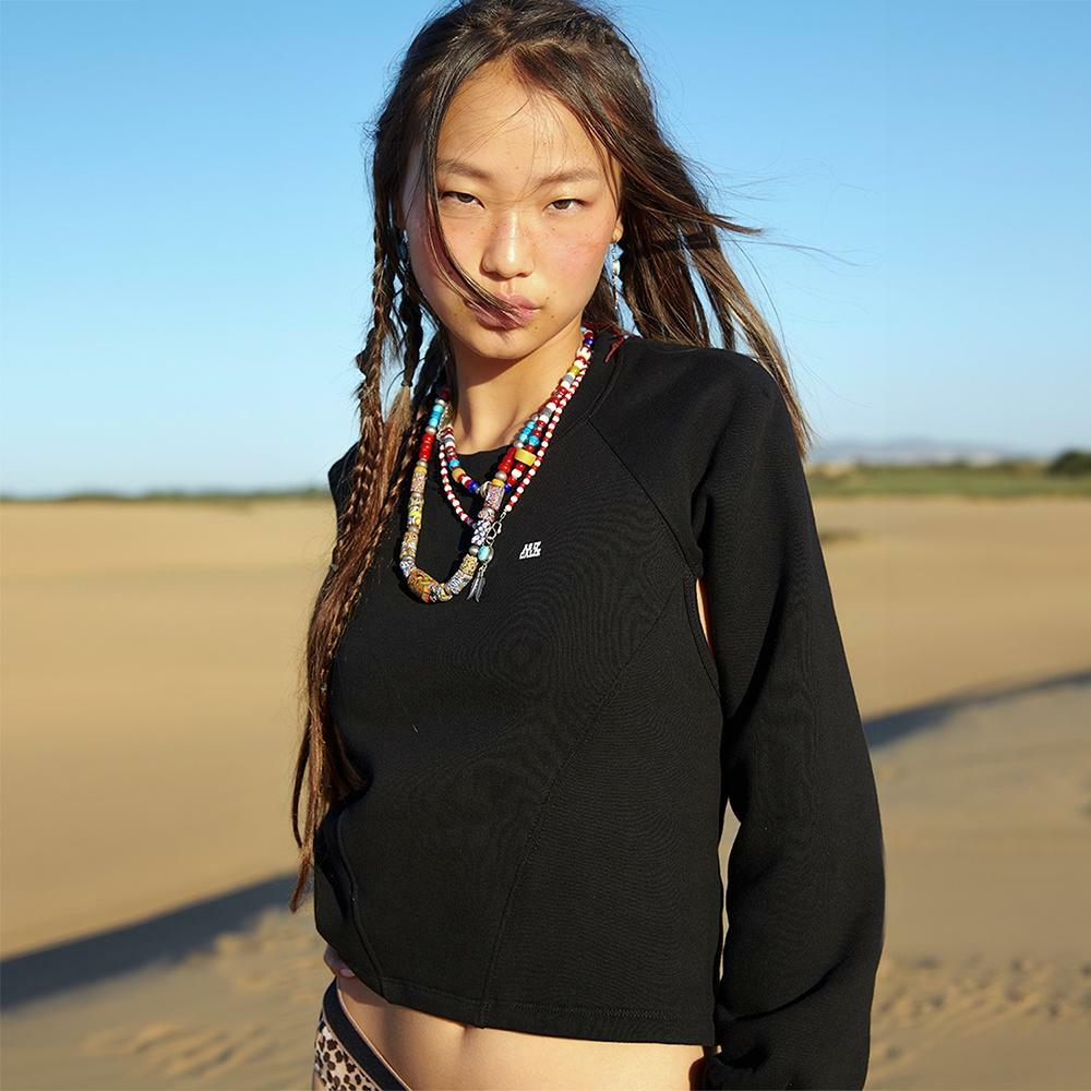 BACK STRING SWEATSHIRT BLACK - HAGO(하고)