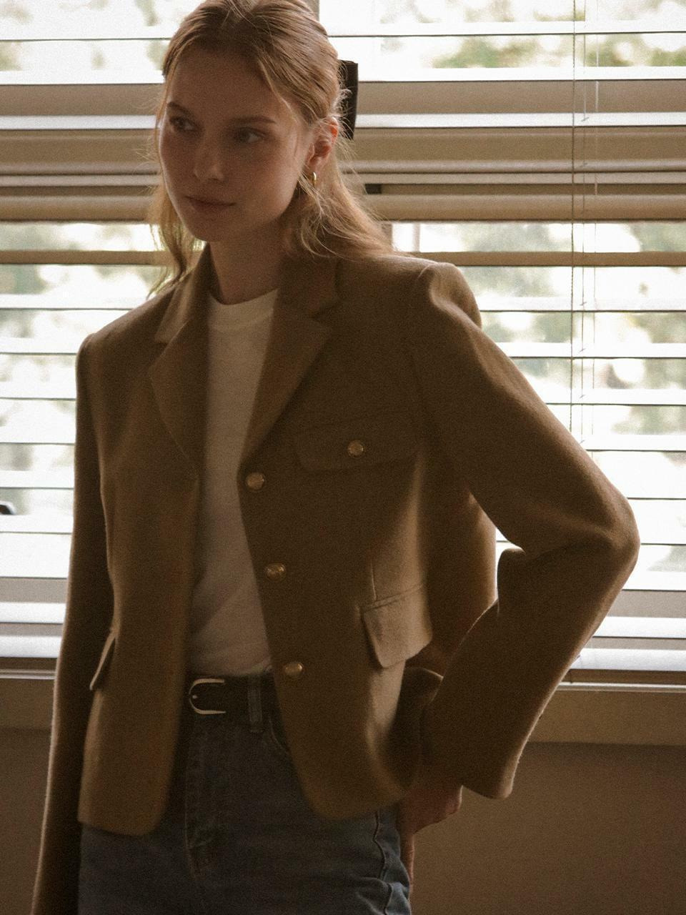 [LIVE특가]Single three button wool jacket_Camel brown - 하고(HAGO)