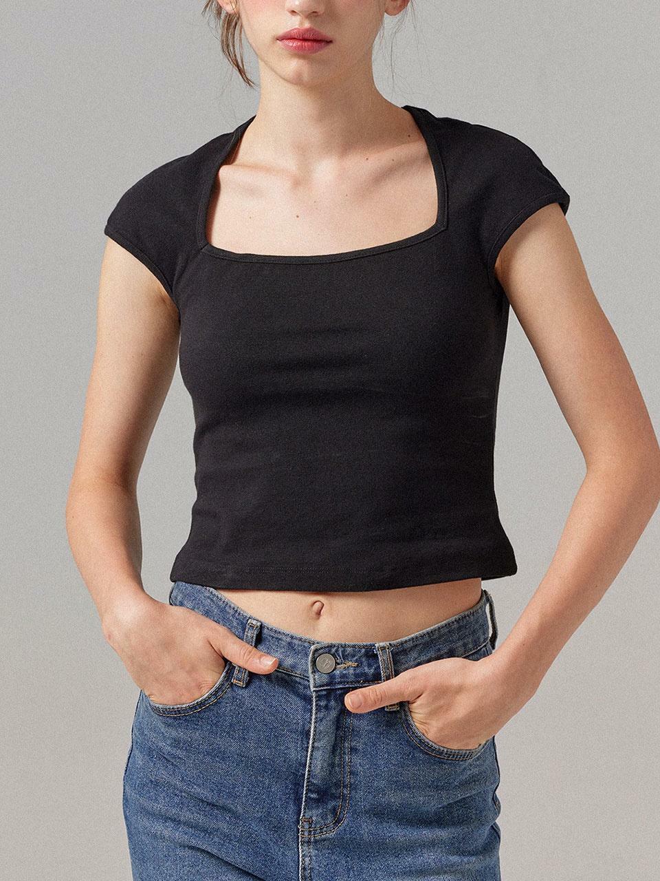 Black Cap Sleeveless T-shirt - HAGO(하고)