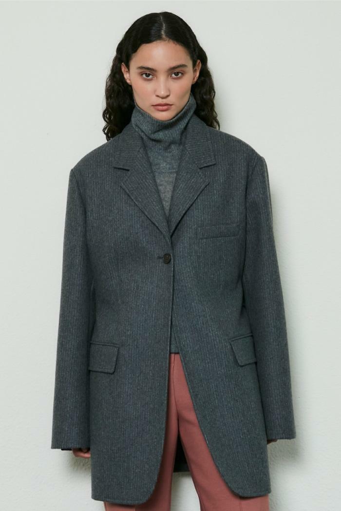 Wool Stripe Jacket - 하고(HAGO)