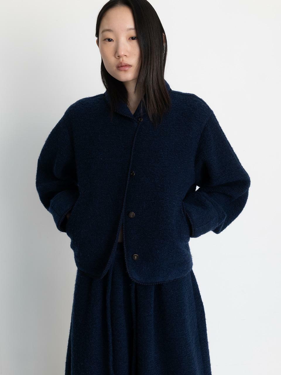 [HAGO 단독판매] BOUCLE OVERSIZED JACKET [NAVY] - 하고(HAGO)