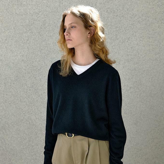 [re-order] tetu cashmere v-neck knit (black) - HAGO(하고)