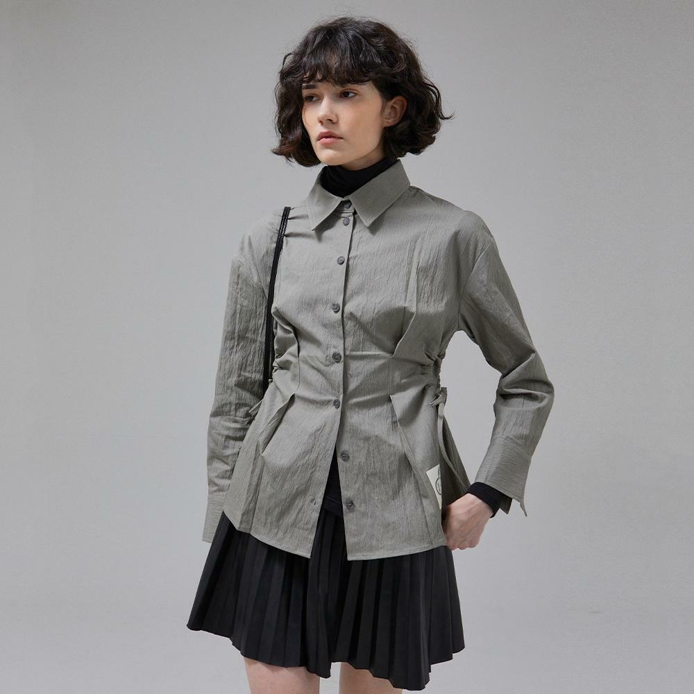 [LINE] Circle String Wrinkle Shirt (2colors) - HAGO(하고)