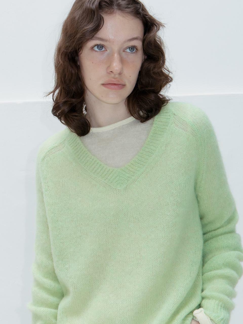 Sheer Boat Neck Knit_Mint - HAGO(하고)