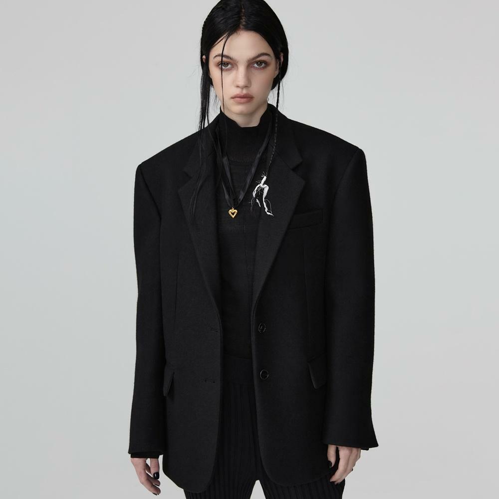 2nd_HEAVY WOOL OVERSIZED JACKET (BLACK) - HAGO(하고)