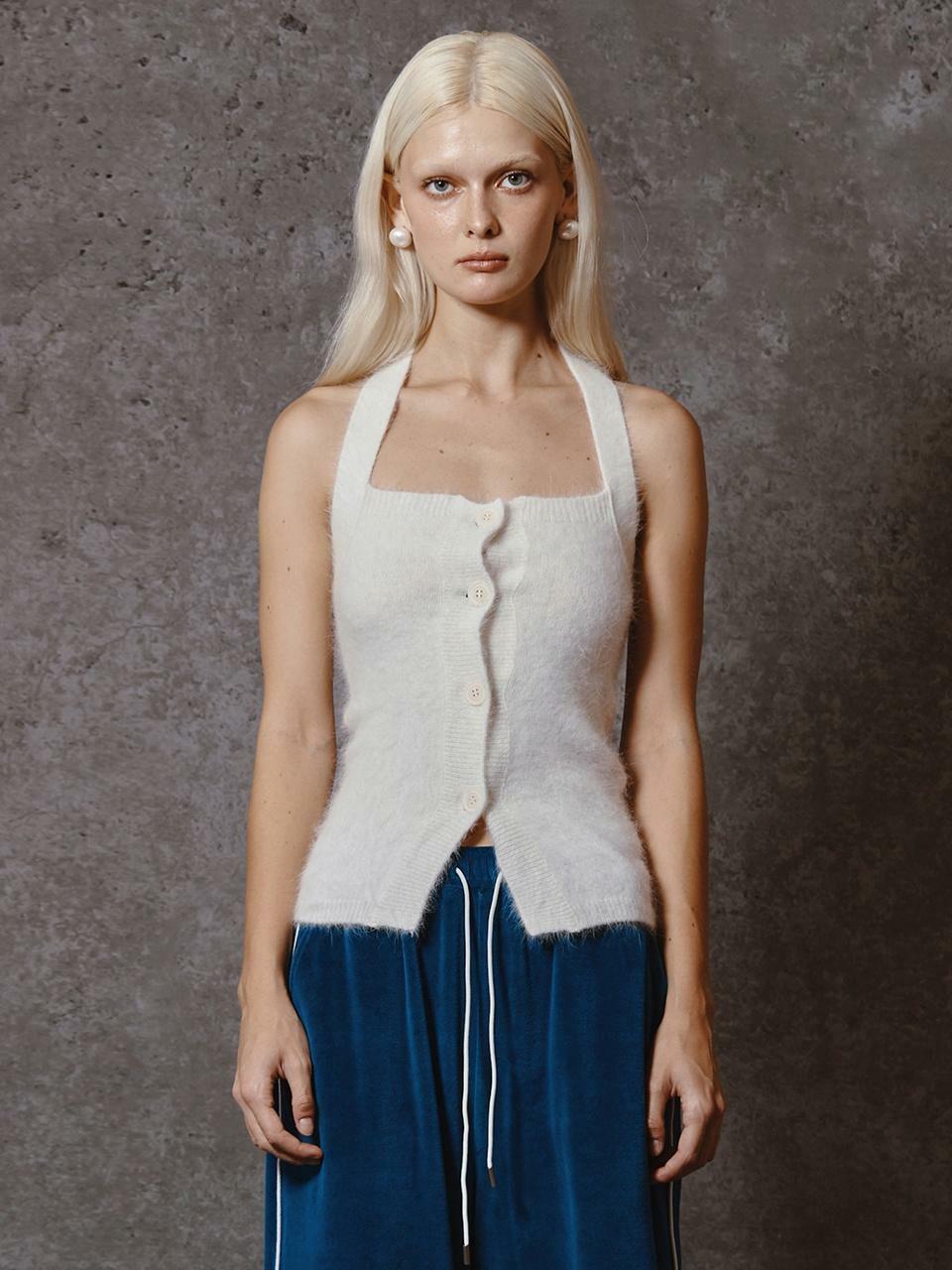 ANGORA HALTER TUBE TOP - WHITE - HAGO(하고)