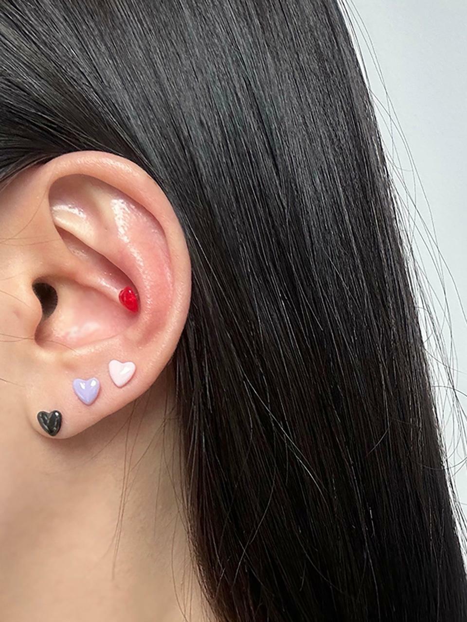 Ceramic heart earring (4color) - HAGO(하고)