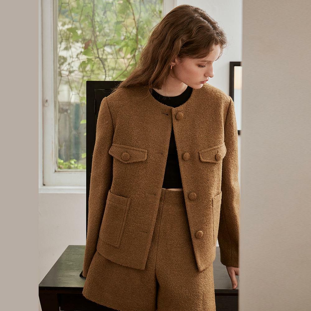 Tweed round neck jacket (2color) - HAGO(하고)