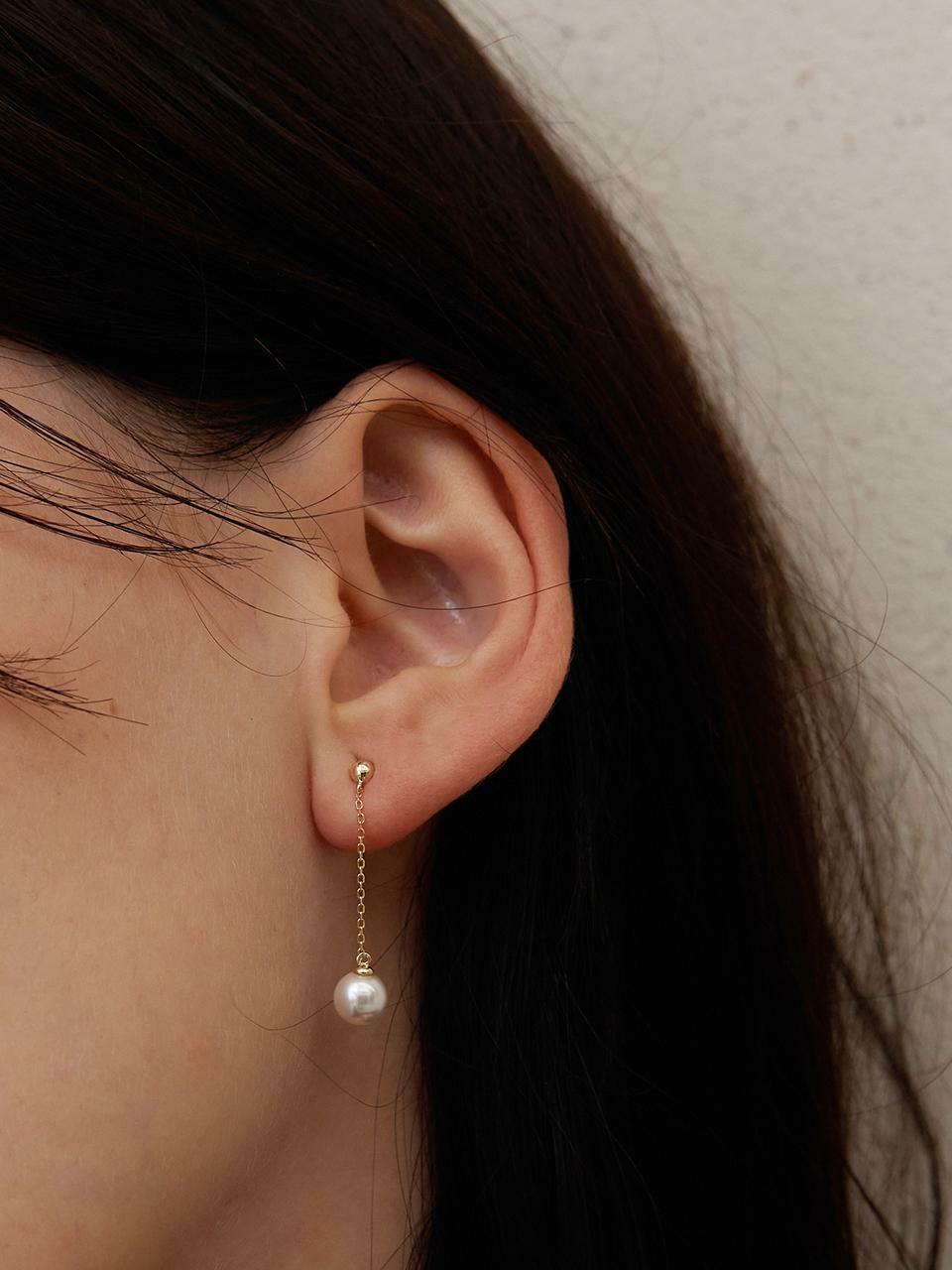 [14K]CLASSIC PEARL DROP EARRING - HAGO(하고)