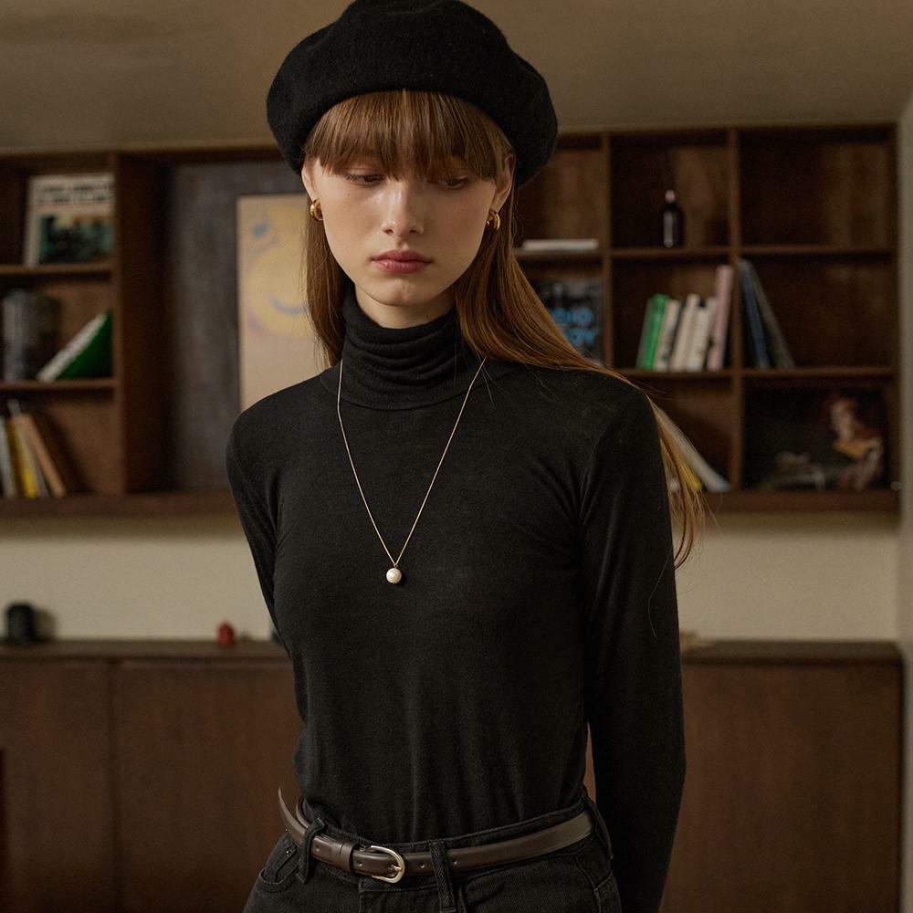 Slim basic pola t shirts - black - HAGO(하고)