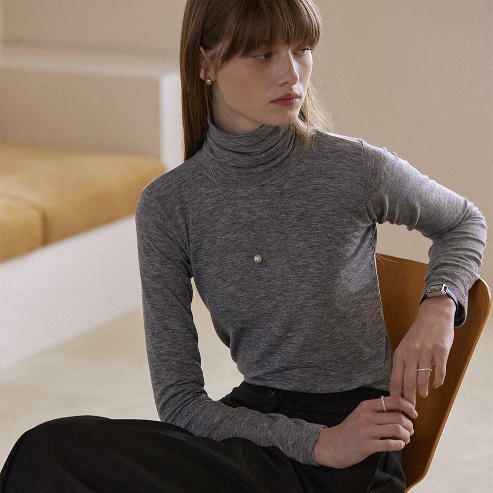 Slim basic pola t shirts - grey - HAGO(하고)