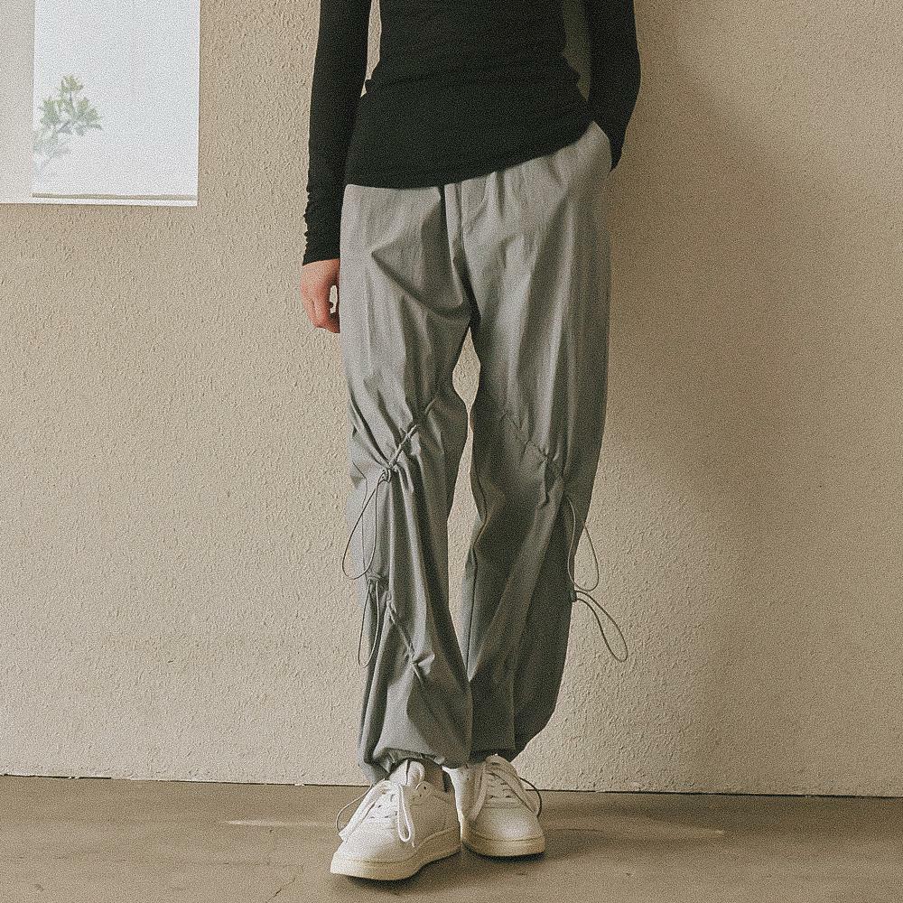DIAMOND STRING PARACHUTE PANTS GREY - HAGO(하고)