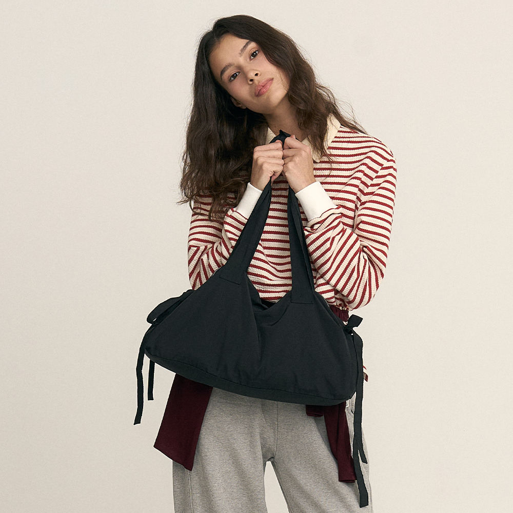 Pigtails ribbon bag Black - HAGO(하고)