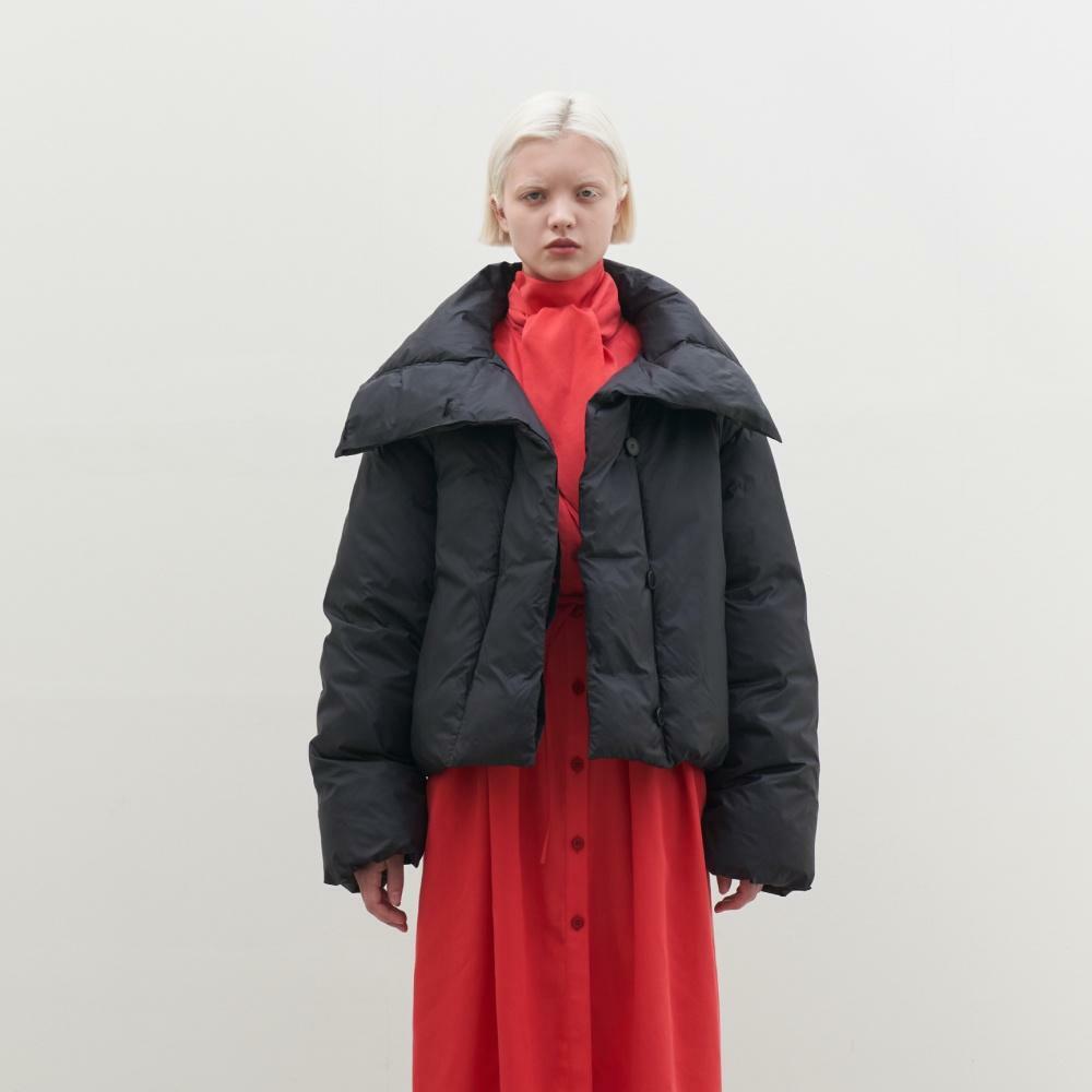 High neck padding short jumper - HAGO(하고)