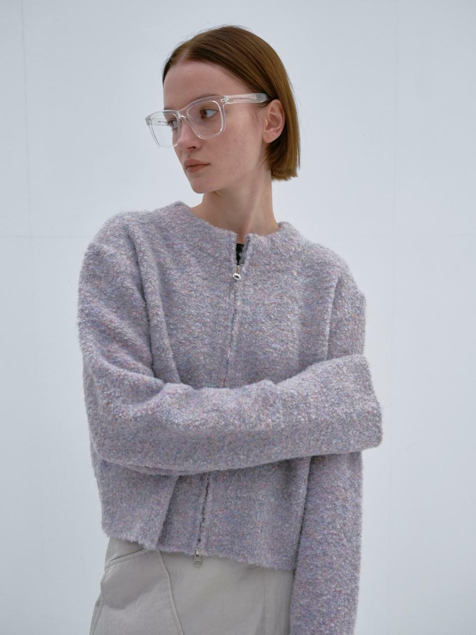 Boucle Zip-up Cardigan_Auroura - HAGO(하고)