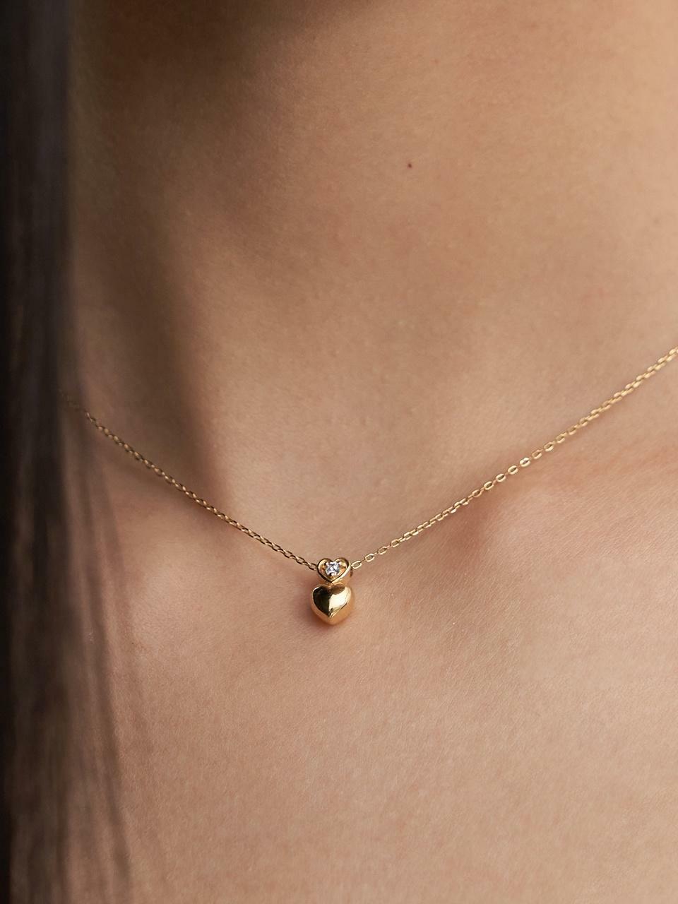 Piggyback Heart Necklace - 하고