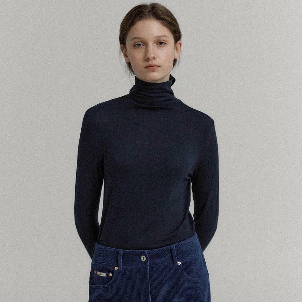 Turtle neck top (Navy) - HAGO(하고)