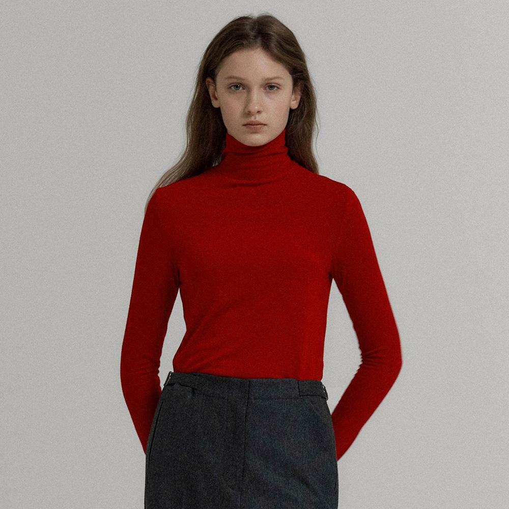 Turtle neck top (Red) - 하고