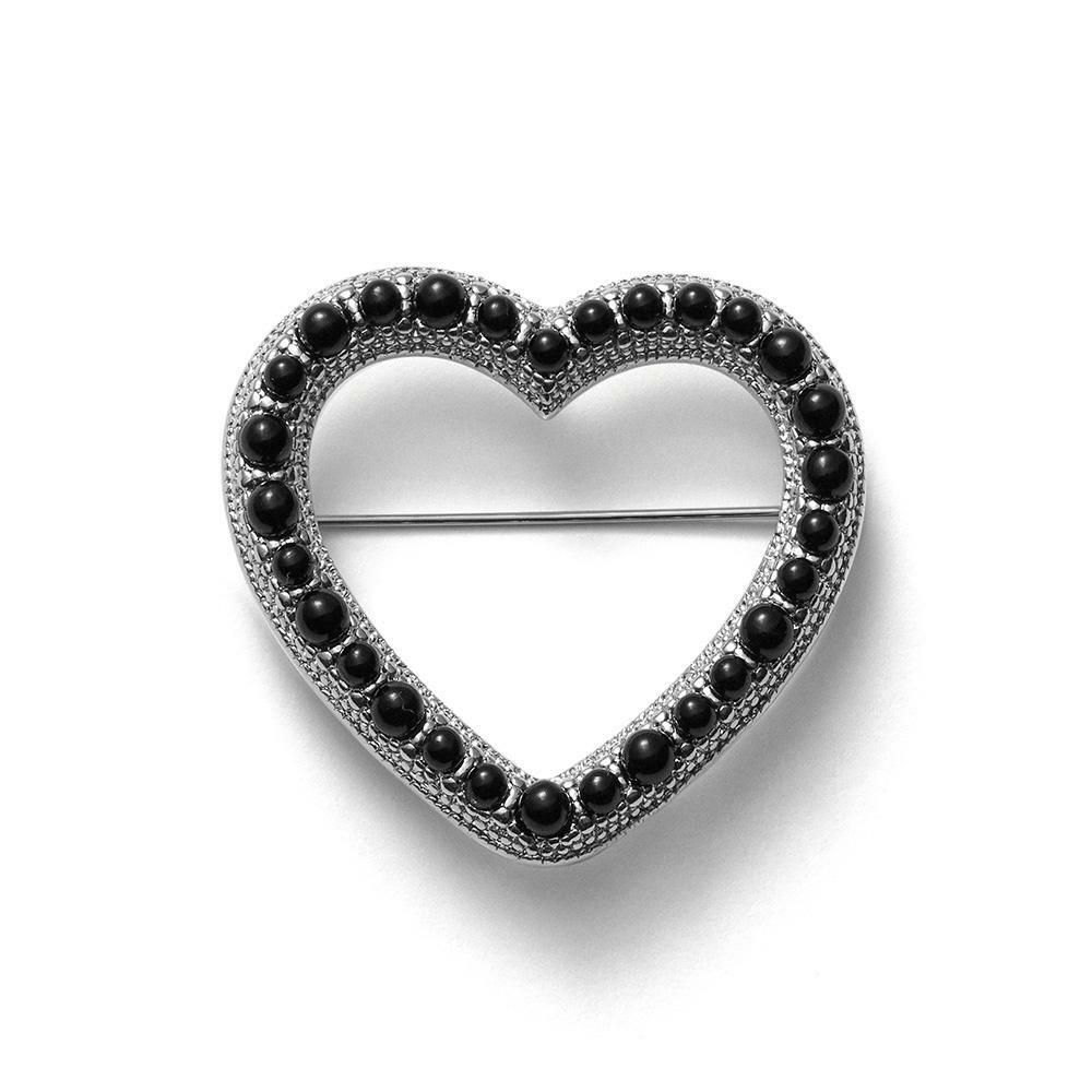 HEART PEARL BROOCH - SILVER - HAGO(하고)