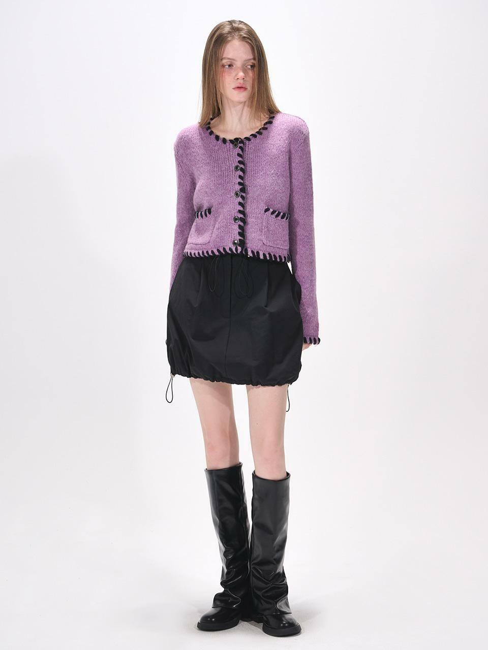 Balloon Padding Mini Skirt, Black - HAGO(하고)