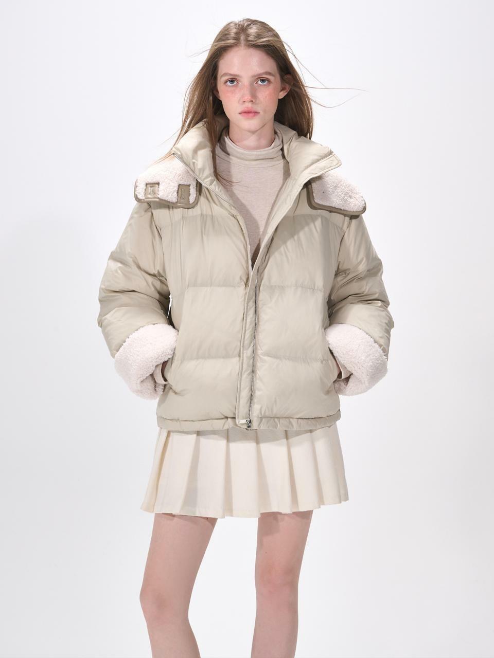 Mustang Hoodie Duck Down Padding, Light Beige - HAGO(하고)