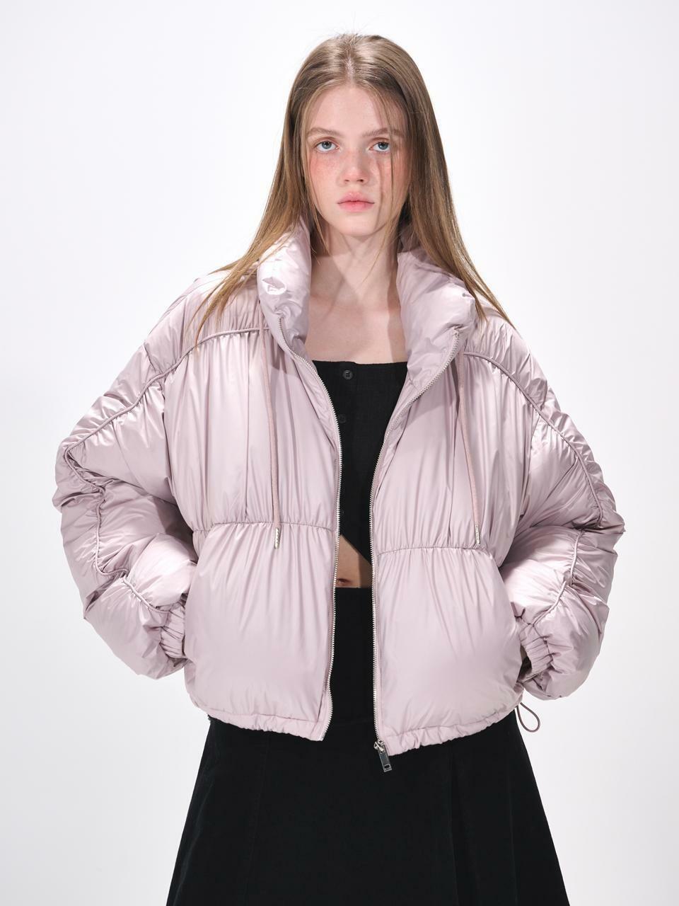 Piping Shirring Duck Down Padding, Lavender Pink - 하고(HAGO)