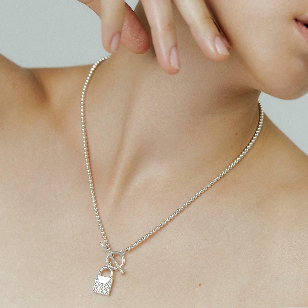 Latch silver Necklace - 하고