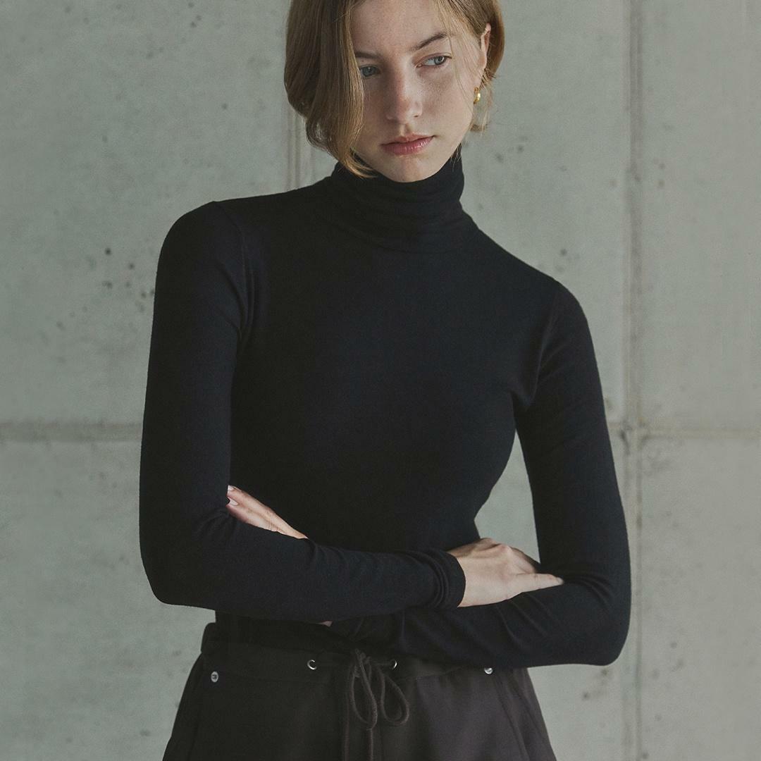 SLIM TURTLENECK T-SHIRTS / BLACK - HAGO(하고)