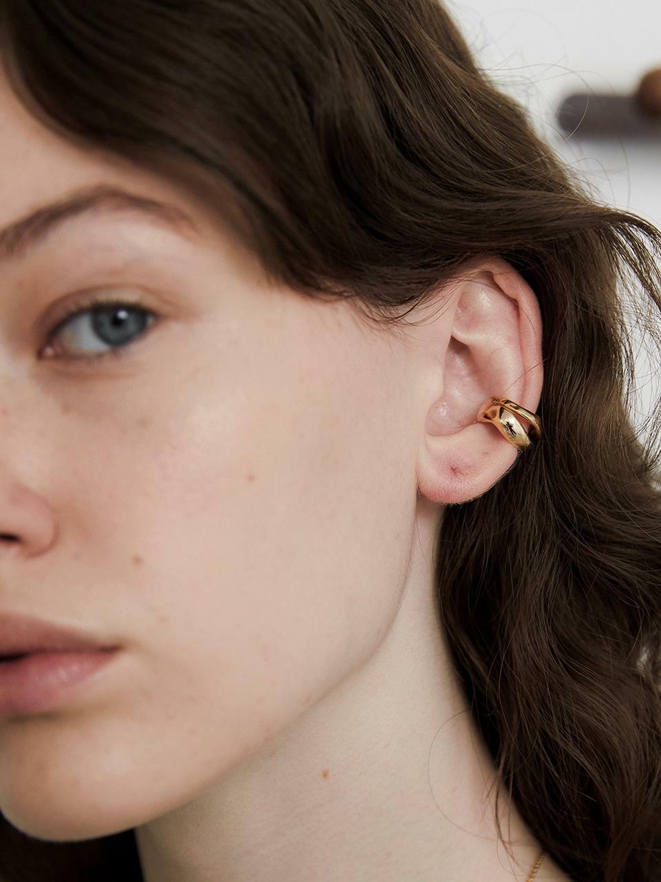 bumpy two earcuff - gold - HAGO(하고)