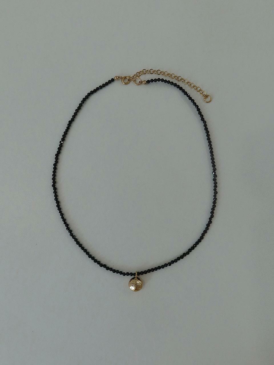 bumpy spinel necklace - gold - HAGO(하고)